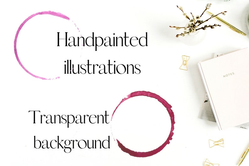 Watercolor Circles for Logo, Red Circles for Logo, Watercolor Design ...