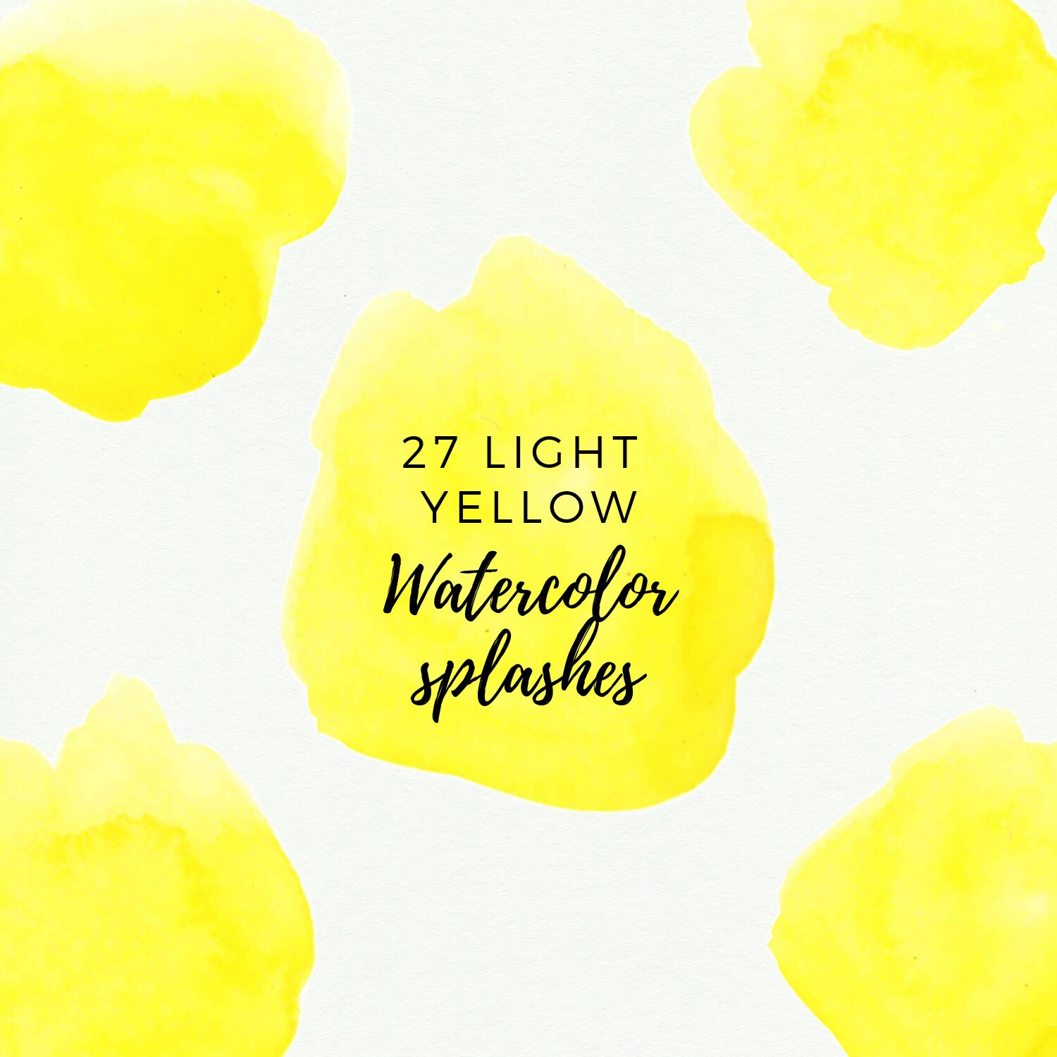 Light Yellow Watercolor Splash Clipart, Yellow Watercolor Brush Strokes ...