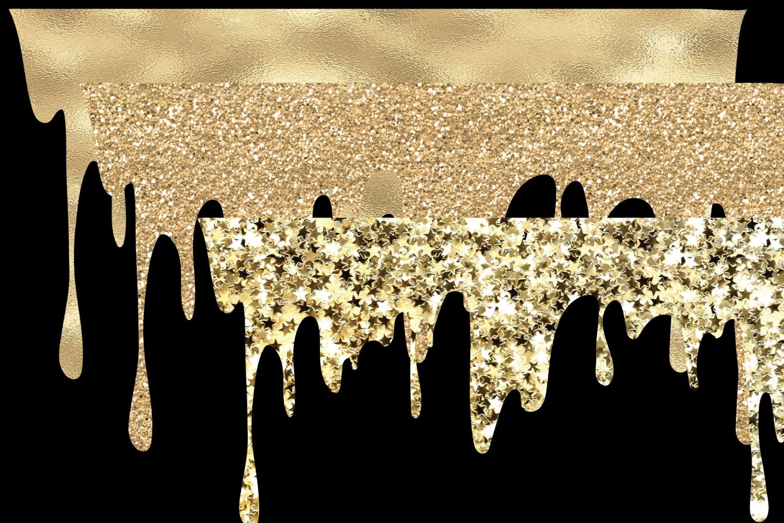 Gold Dripping Glitter Overlays Frosting Clipart - Etsy UK