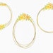 Yellow Watercolor Flowers Frames, Geometric Gold Frames, Yellow Gold ...