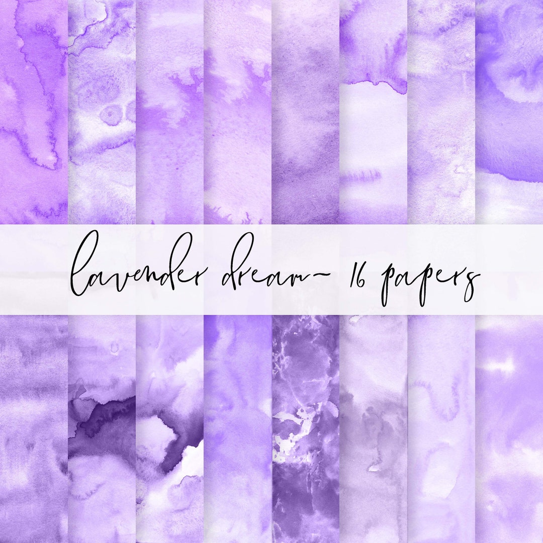 Watercolor Lavender Textures, Lavender Foil Paper, Glitter Lavender ...