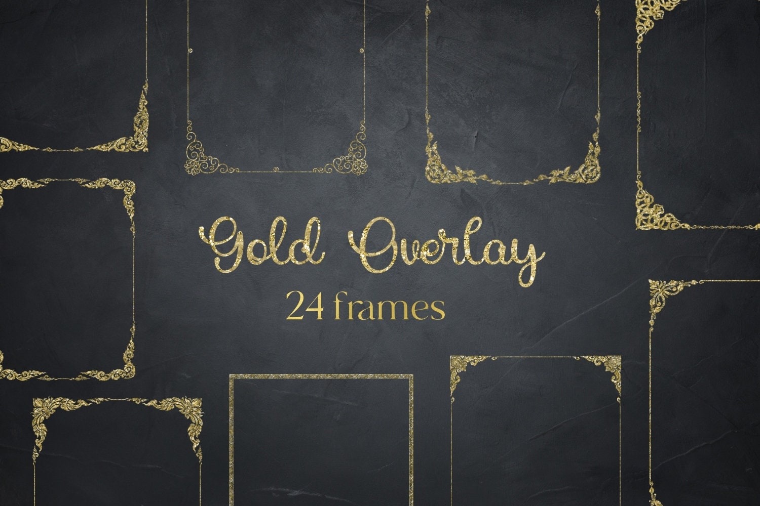 Gold Wedding Frames Gold Frames Clipart Geometric Gold Frame - Etsy