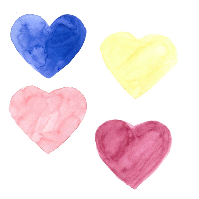 Watercolor Hearts Clipart Watercolor Love Illustrations - Etsy