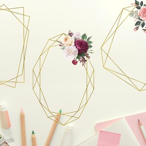 20 Geometric Frames, Frames With Vintage Flowers, Wedding Romantic ...