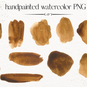 Brown Watercolor Splash Clipart, Brown Watercolor Brush Strokes ...