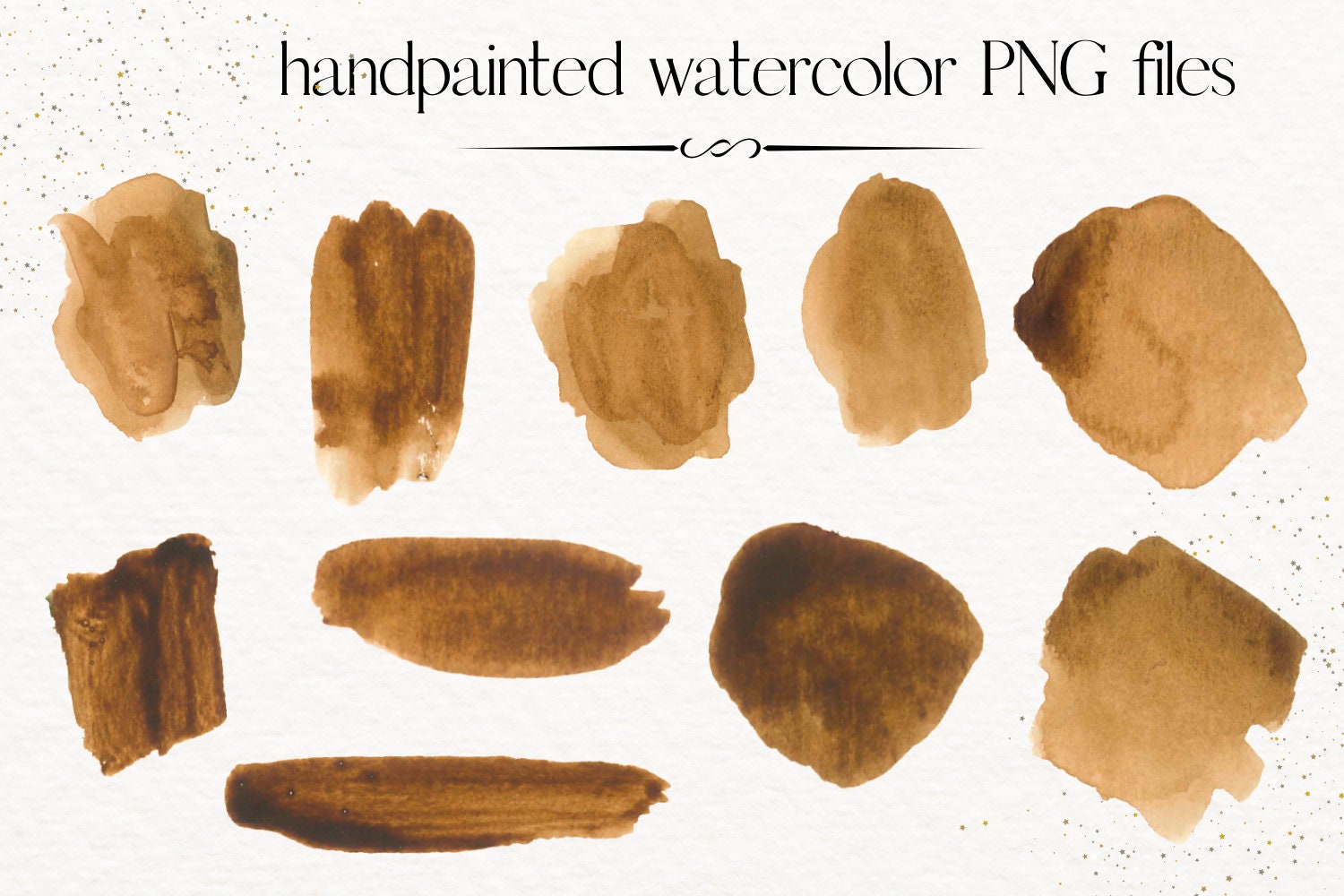 Brown Watercolor Splash Clipart, Brown Watercolor Brush Strokes ...