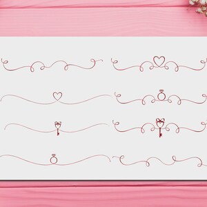 Valentine's Day Borders - Red and Gold Heart Clipart for Cards and ...
