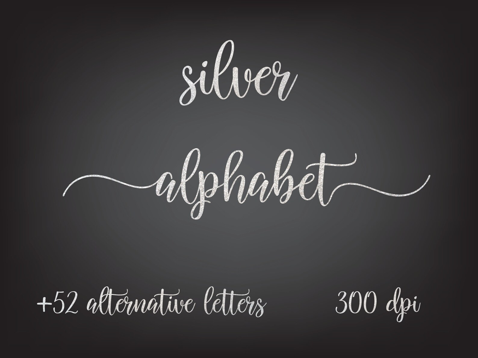 Silver Glitter Alphabet Clip Art, Silver Letters With Swatches, Silver ...