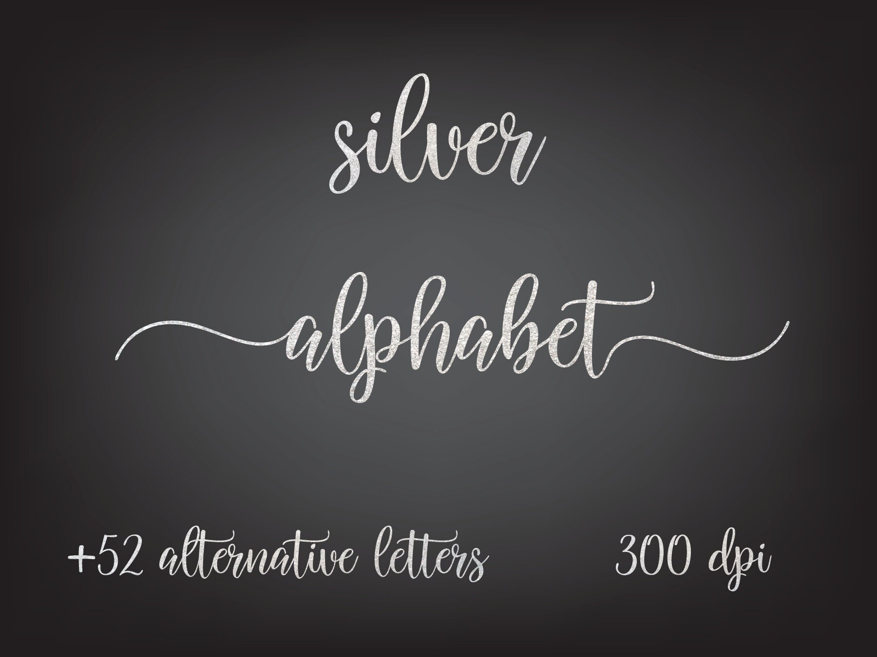 Silver Glitter Alphabet Clip Art, Silver Letters With Swatches, Silver ...