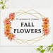 Fall Flowers Watercolor Frames, Geometric Gold Frames (PNG Digital ...