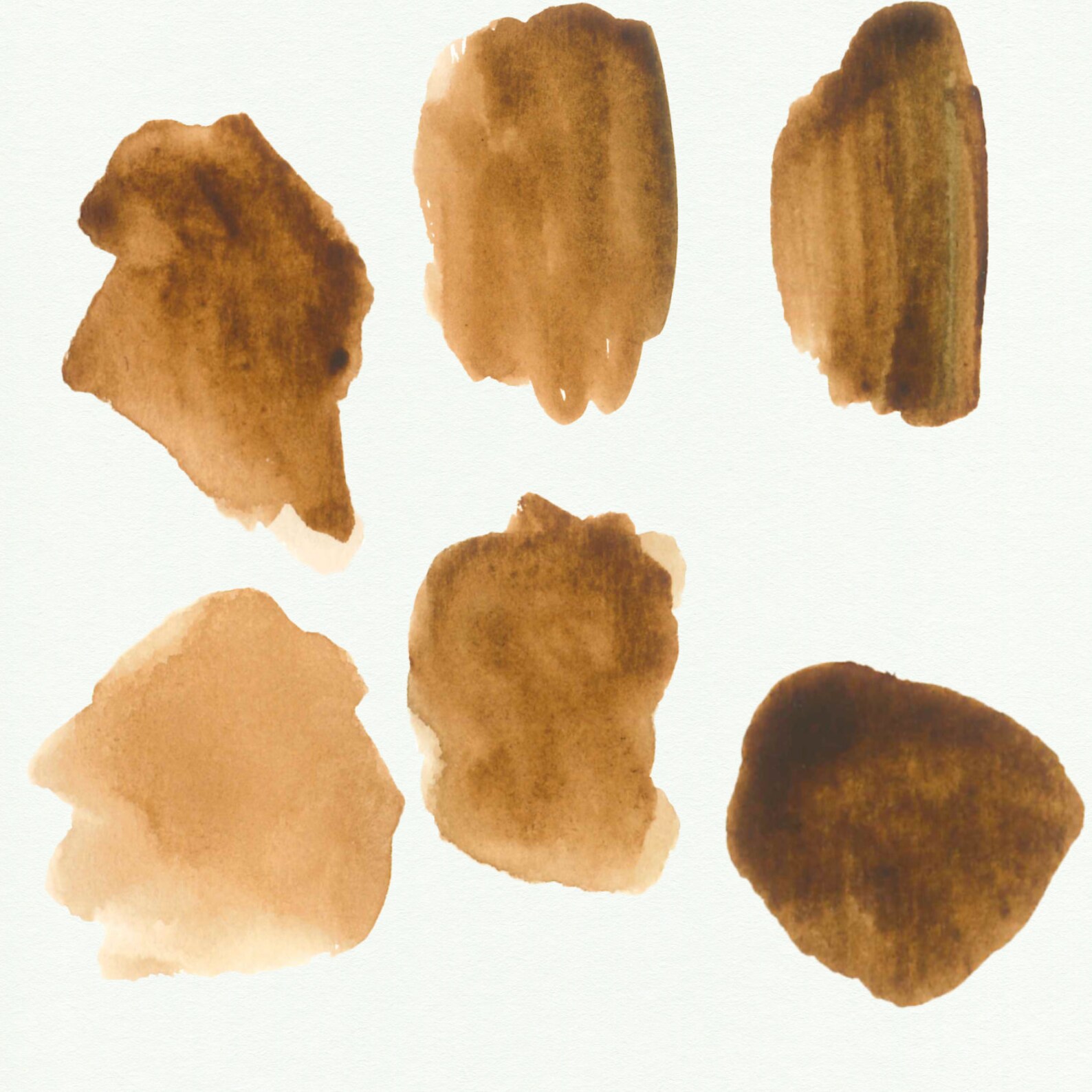 Brown Watercolor Splash Clipart, Brown Watercolor Brush Strokes ...