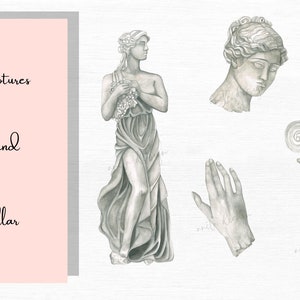 Antique Sculpture Clipart: Watercolor Greek & Roman Art (PNG) - Etsy