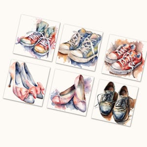 Watercolor Shoes Clipart: Floral Sneakers, Wedding Shoes (PNG Files) - Etsy