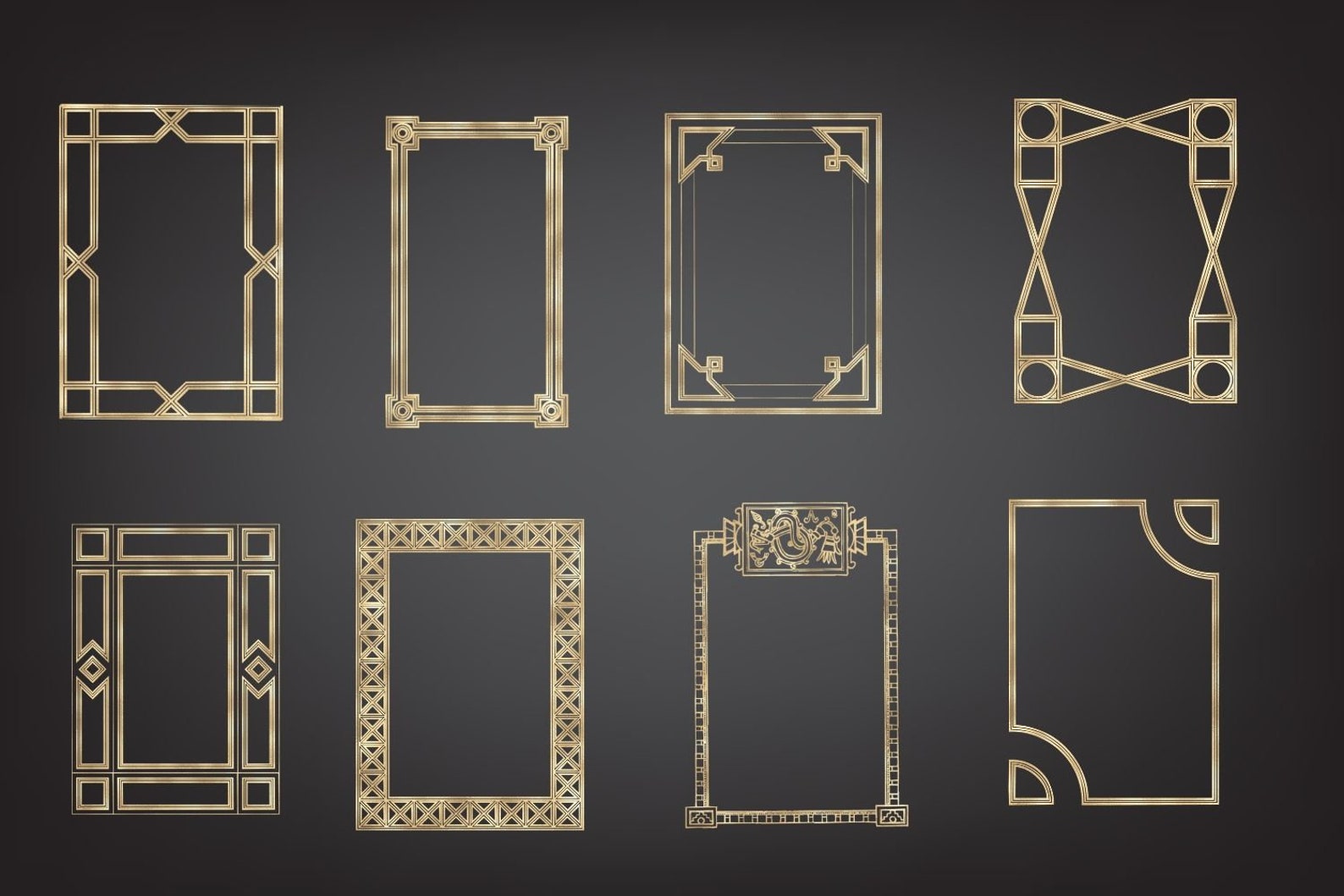 Gold Foil Frames Clip Arts Elegant Calligraphic Frames - Etsy