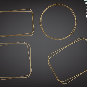 Elegant Modern Gold Polygonal Frame Clipart, Thin and Elegant Golden ...