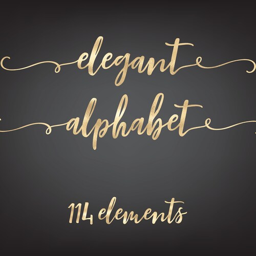 Gold Foil Alphabet Gold Letters Clipart Metallic Font Clip - Etsy