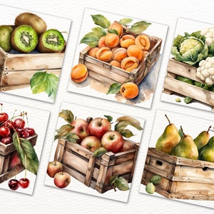 Watercolor Vegetables Clipart, Kitchen Decor, Gardening Clipart, Png ...