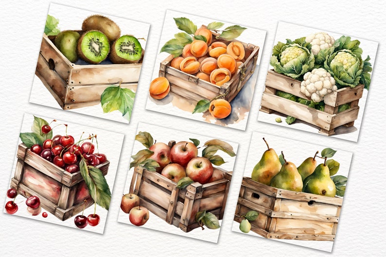 Watercolor Vegetables Clipart, Kitchen Decor, Gardening Clipart, Png ...