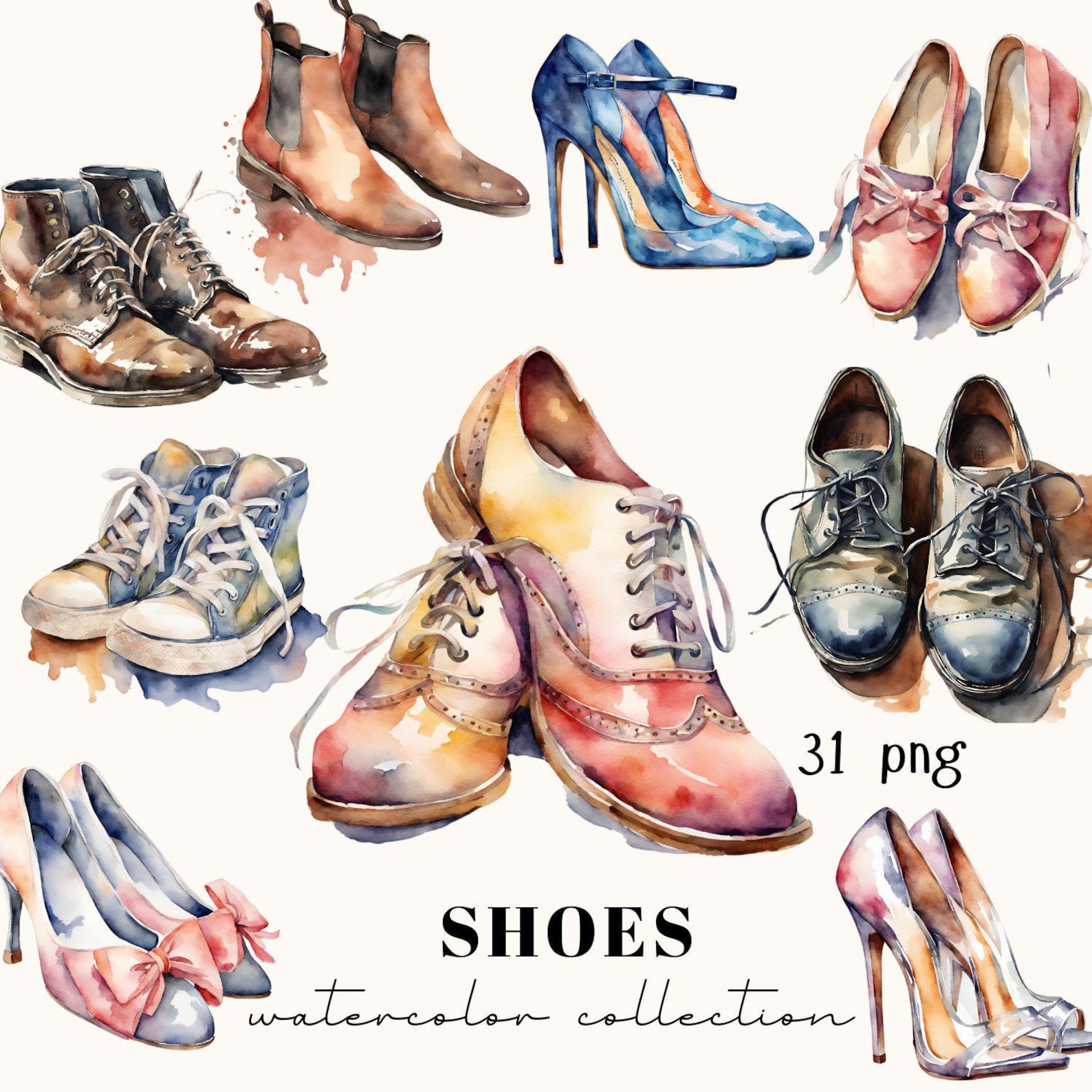 Watercolor Shoes, Floral Sneakers Clipart, Wedding Shoes and Flowers ...