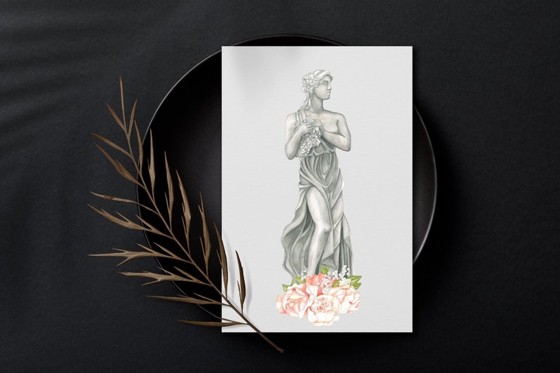 Antique Sculpture Clipart: Watercolor Greek & Roman Art (PNG) - Etsy
