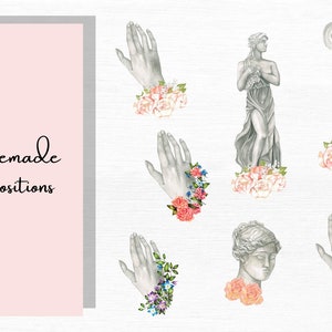 Antique Sculpture Clipart: Watercolor Greek & Roman Art (PNG) - Etsy