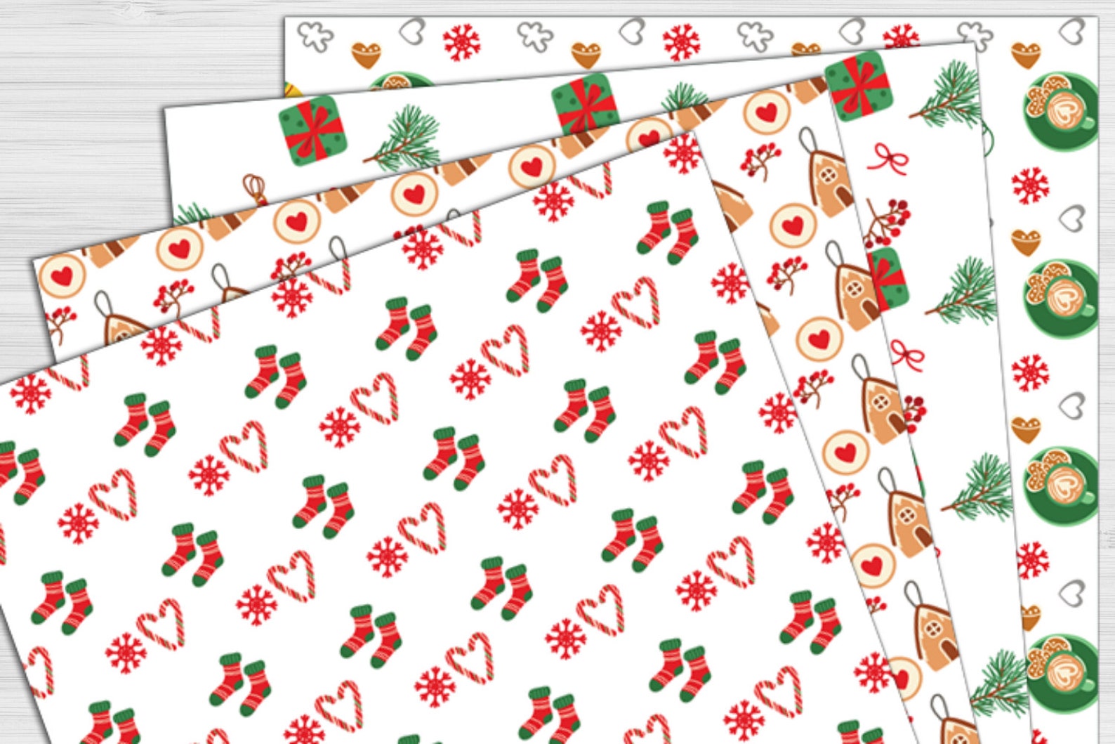Cozy Christmas Papers, Gingerbread House Papers, Winter Digital Paper ...