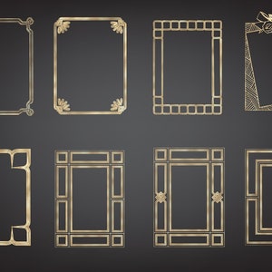 Gold Foil Frames Clip Arts, Elegant Calligraphic Frames, Decorative ...