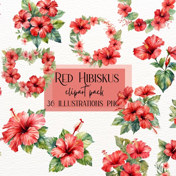 Hibiscus Clip Art - Etsy