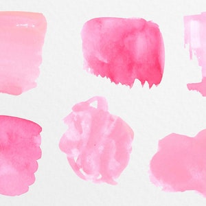 Pink Watercolor Splash Clipart Pink Watercolor Brush Strokes - Etsy