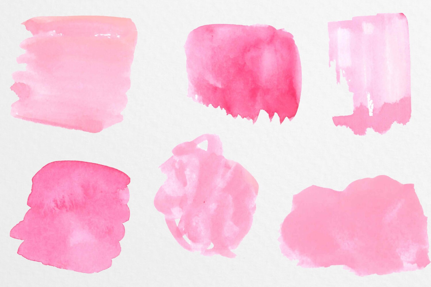 Pink Watercolor Splash Clipart Pink Watercolor Brush Strokes - Etsy