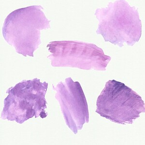 Purple Watercolor Splash Clipart, Purple Watercolor Brush Strokes ...