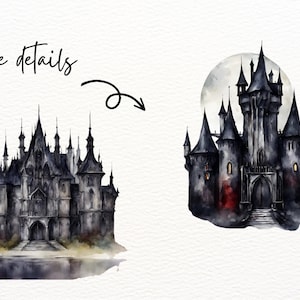 Watercolor Gothic Vampire Clipart, Victorian Dark Art, Instant Download ...