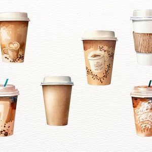 Watercolor Coffee Mugs and Cups Clipart - Etsy