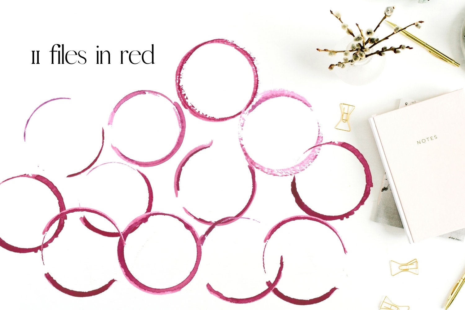 Watercolor Circles for Logo, Red Circles for Logo, Watercolor Design ...
