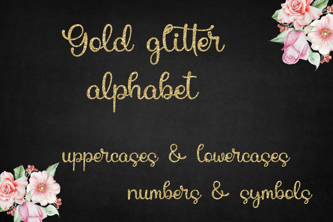 Gold Glitter Alphabet, Gold Letters Clipart, Alphabet Clipart, Gold ...