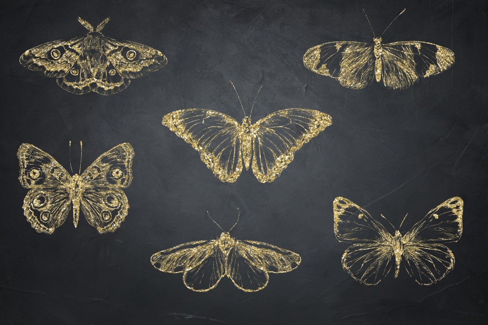 Gold Butterflies Collection Gold Glitter Butterfly Golden - Etsy