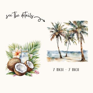 Watercolor Coconut Clipart, Tropical Food, Summer Fruit, Coconut Drink ...