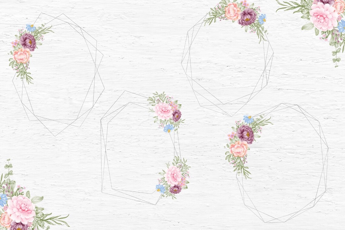 Silver Geometric Frames Silver Wedding Frames Frames With | Etsy