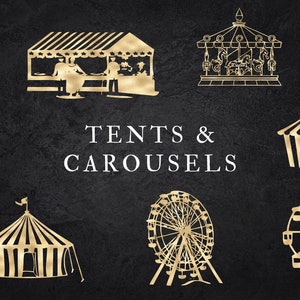 Gold Circus Elements, Circus Party Invitation - Etsy