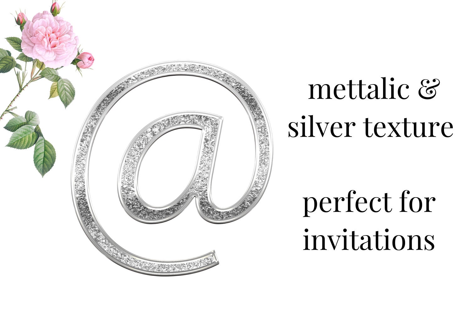 Silver Metal Letters Silver Sparkle Digital Alphabet Silver | Etsy