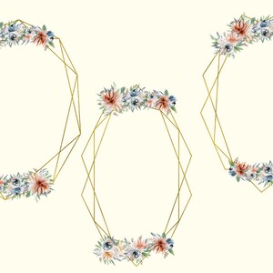 Romantic Geometric Frames, Frames With Pink and Red Rose, Frame With ...