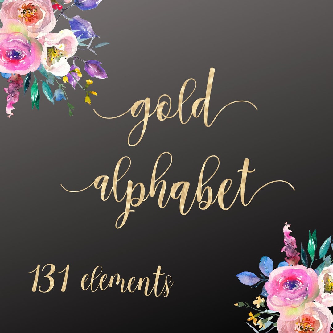 Glitter Alphabet PNG, Gold Foil Alphabet, Gold Letters Clipart ...