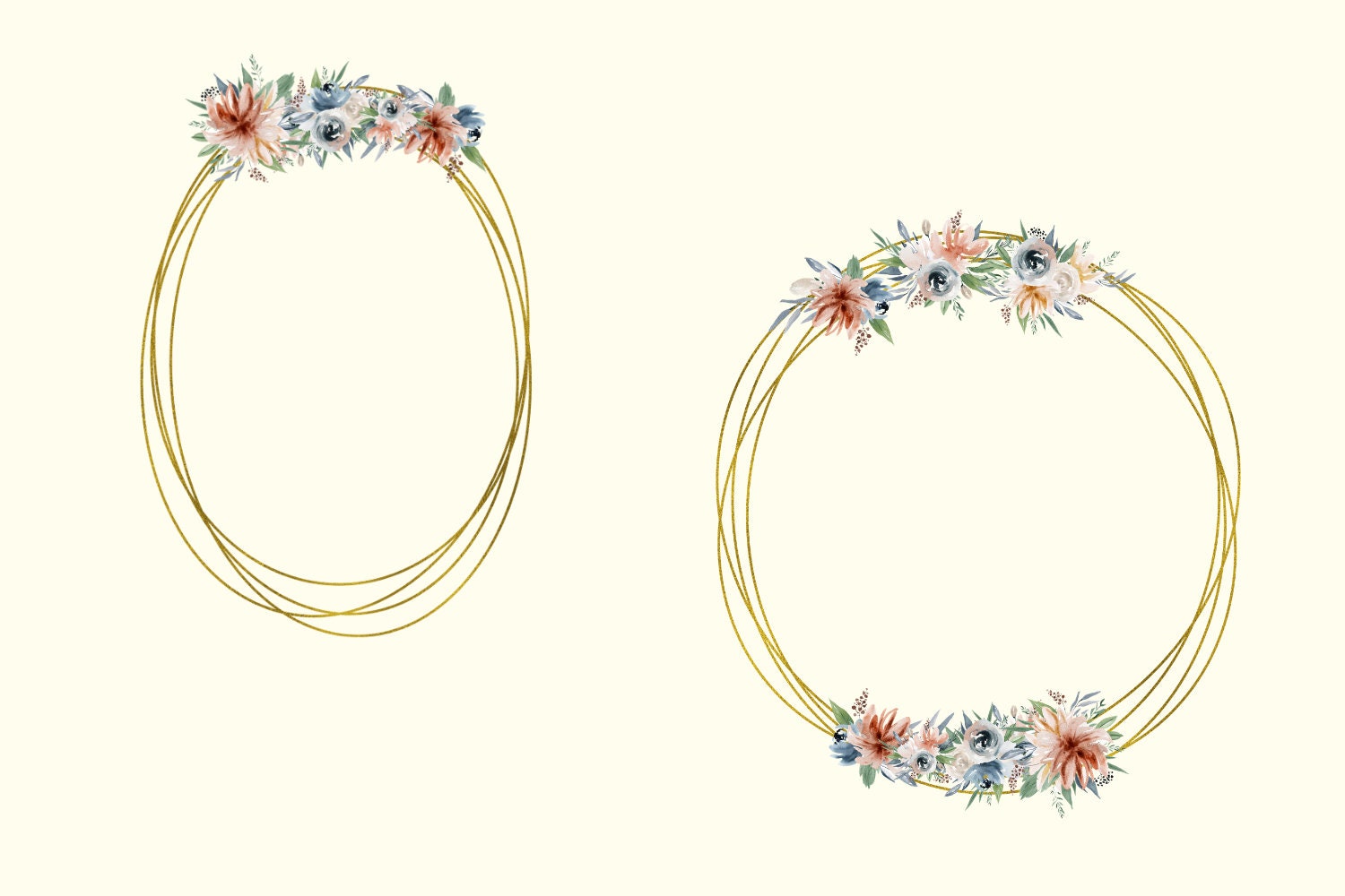 Romantic Geometric Frames Frames with Pink and Red Rose | Etsy