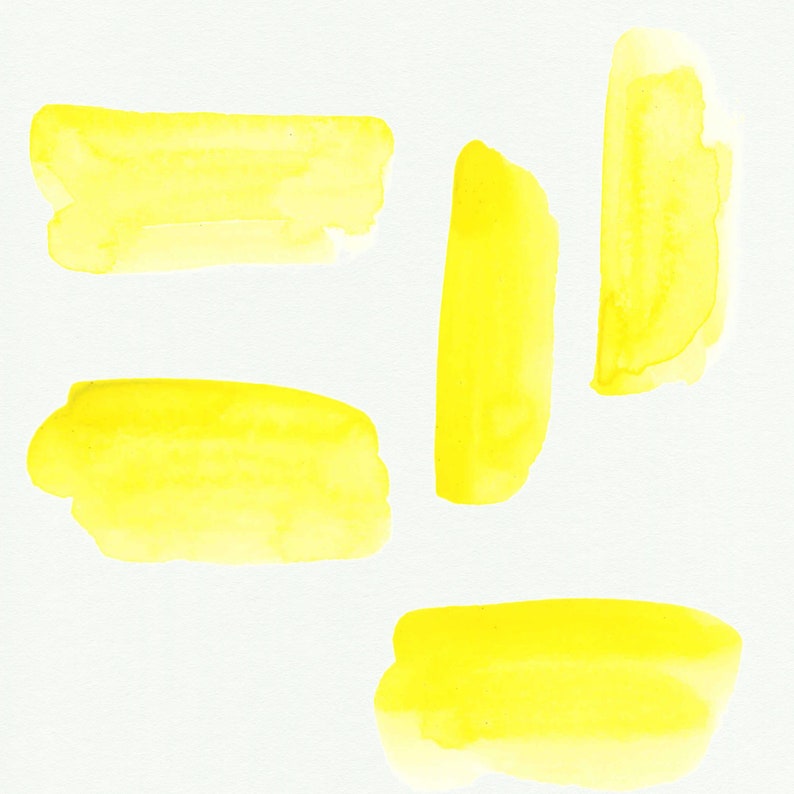 Light Yellow Watercolor Splash Clipart, Yellow Watercolor Brush Strokes ...