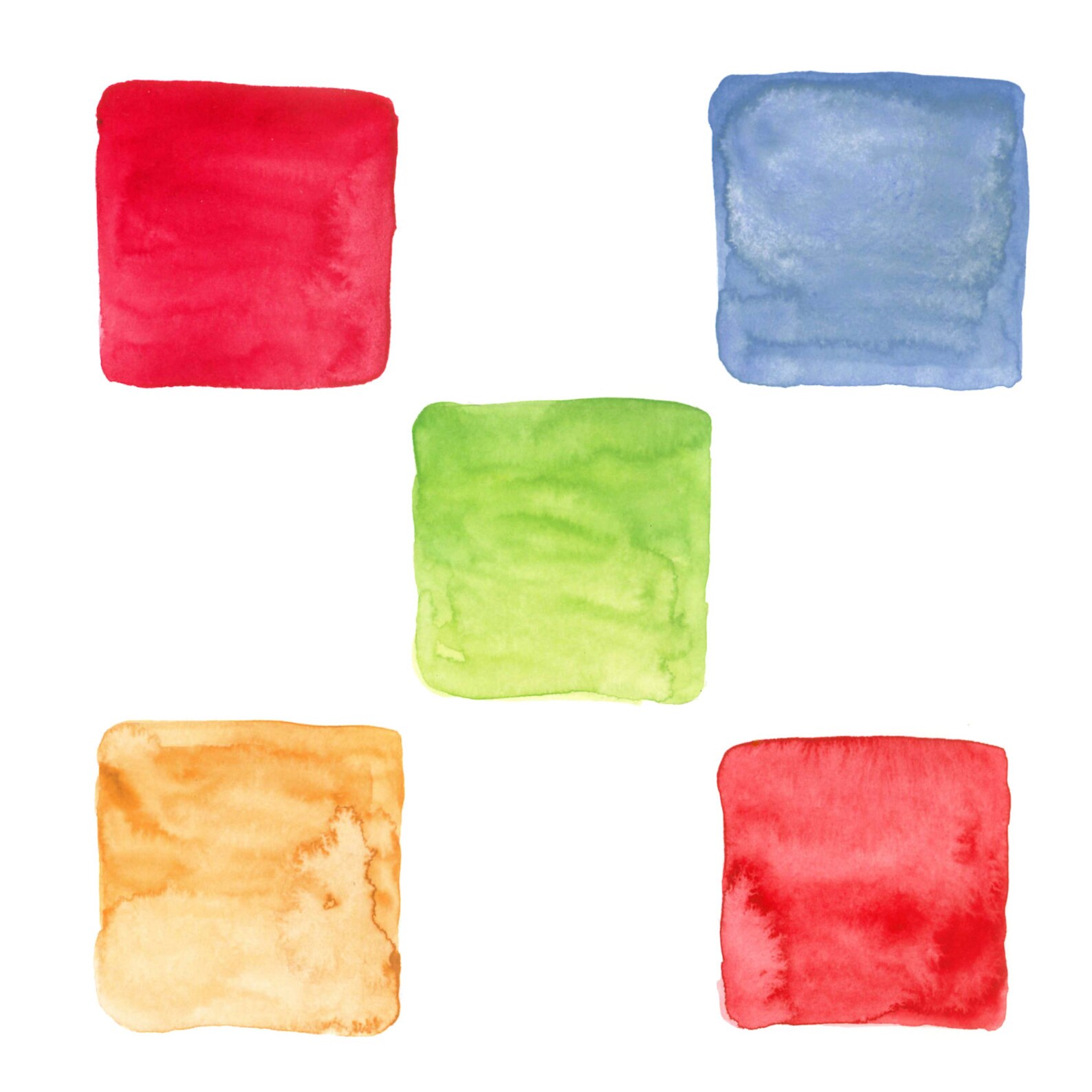 Watercolor Squares Watercolor Colorful Squares Watercolor - Etsy