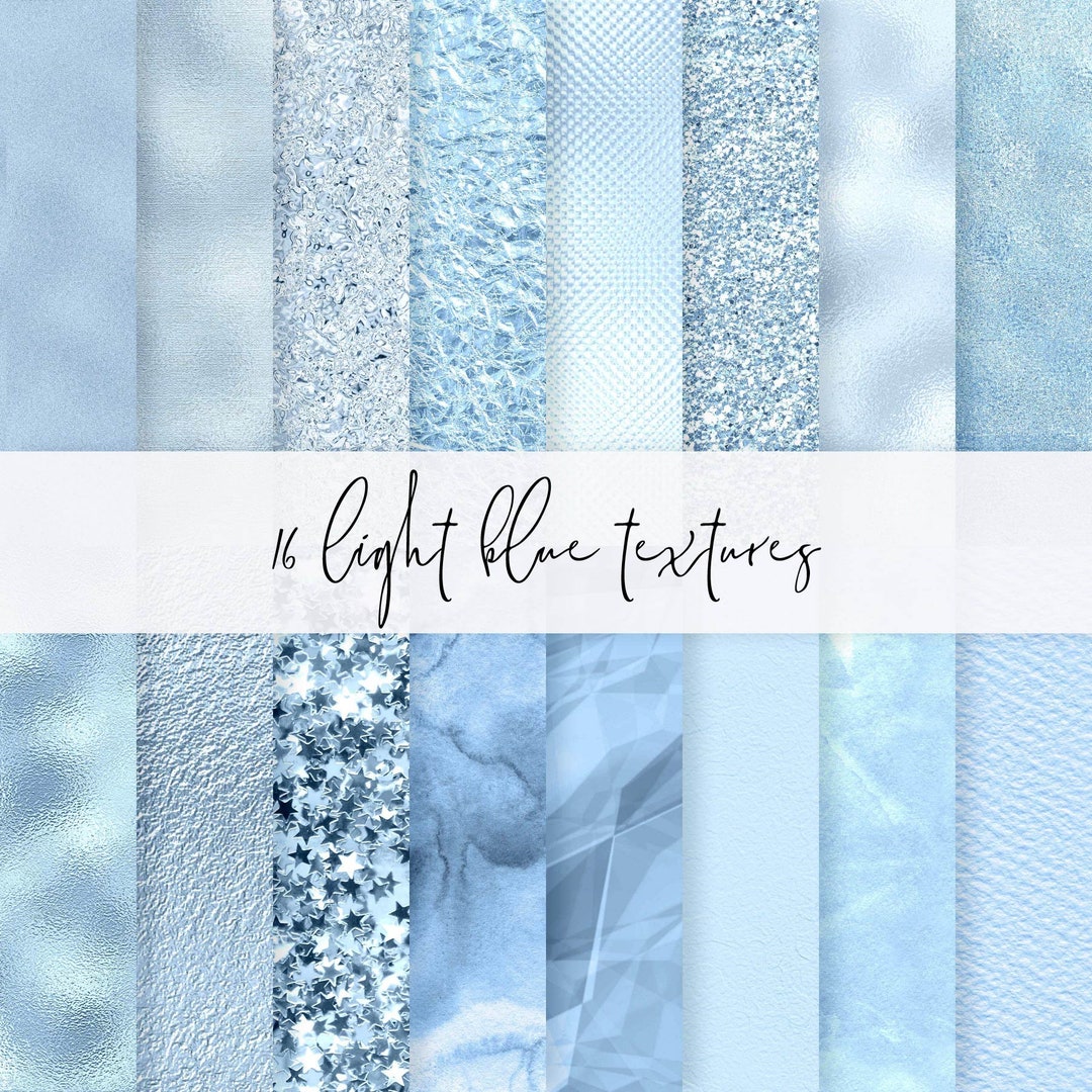 Light Blue Digital Paper Textures: Foil, Glitter, Watercolor (JPG) - Etsy