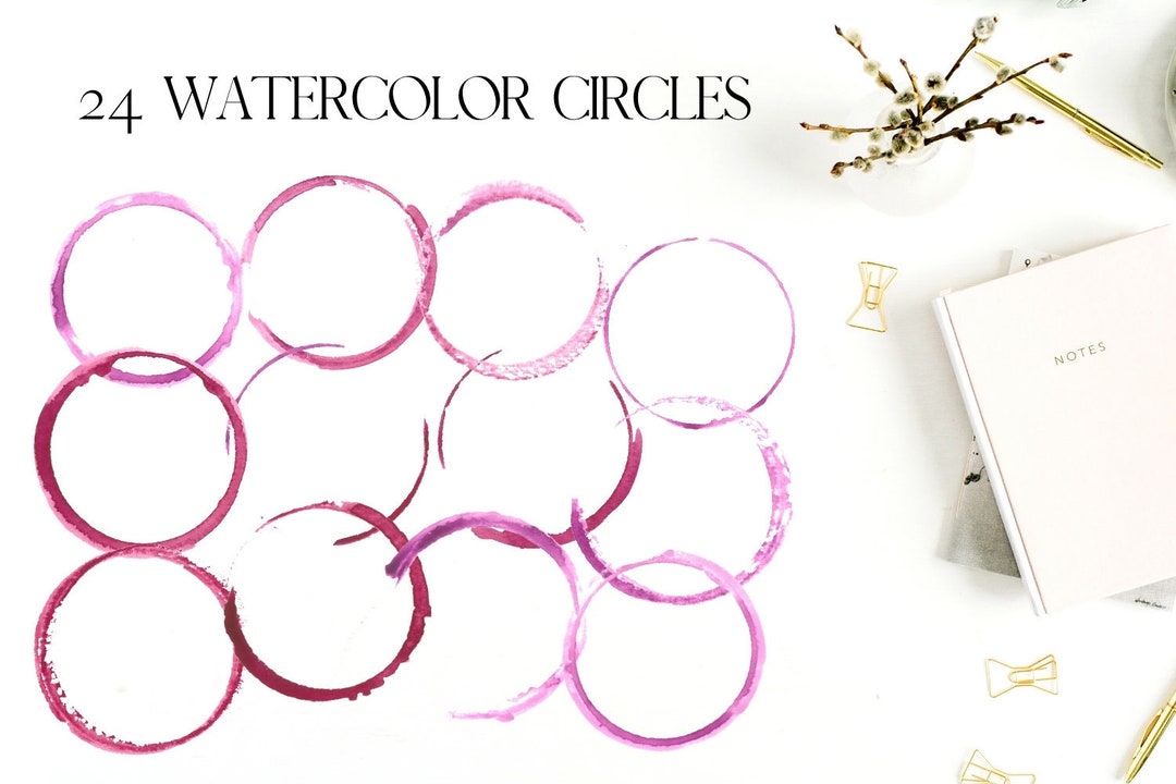 Watercolor Circles for Logo, Red Circles for Logo, Watercolor Design ...