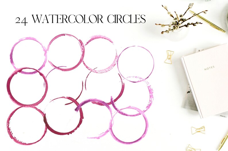 Watercolor Circles for Logo, Red Circles for Logo, Watercolor Design ...