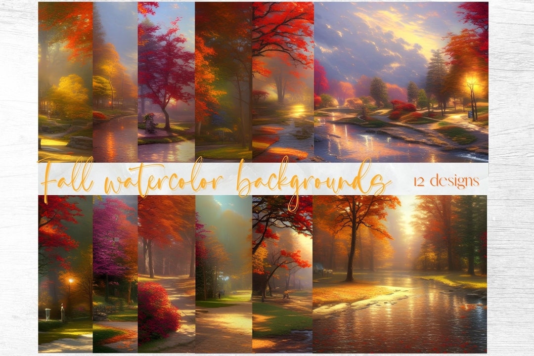 Autumn Watercolor Backgrounds Bundle | Fall Digital Paper | Seasonal ...