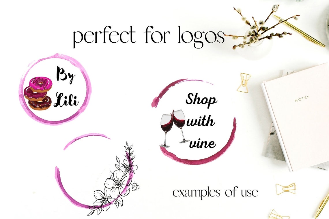 Watercolor Circles for Logo, Red Circles for Logo, Watercolor Design ...